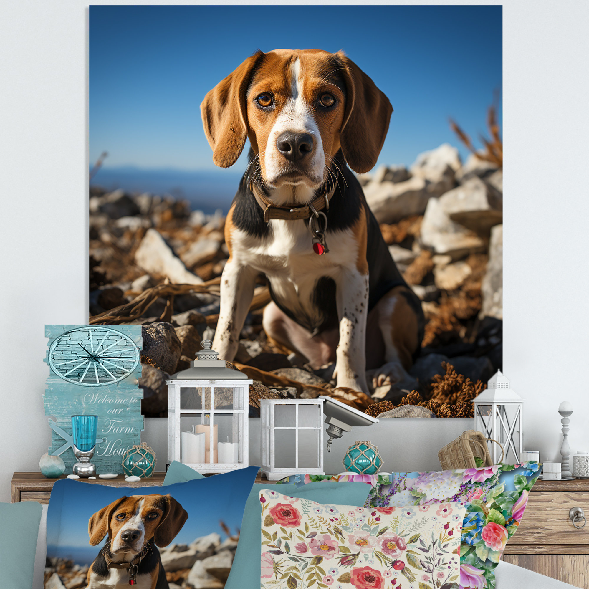 Latitude Run® Rescue Beagle Dog In Rocky - Dog Beagle Metal Wall Art ...