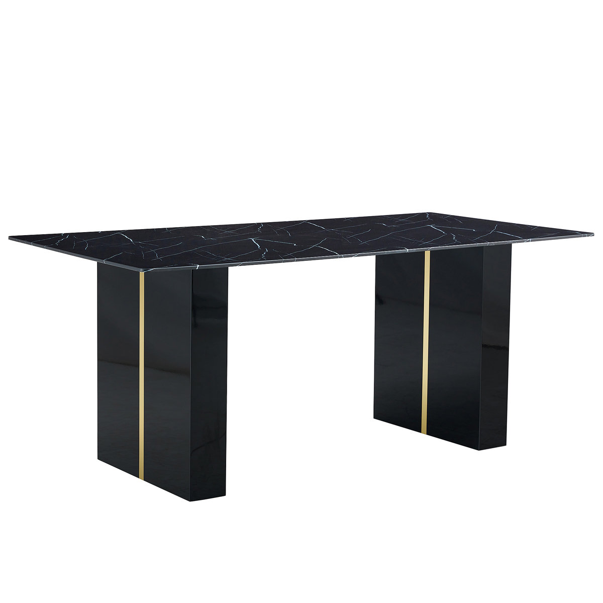 Everly Quinn Large Modern Rectangular Table With Patterned Countertop ...