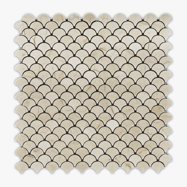 Direct Stone Source Marble Fish Scale Mosaic Wall & Floor Tile | Wayfair