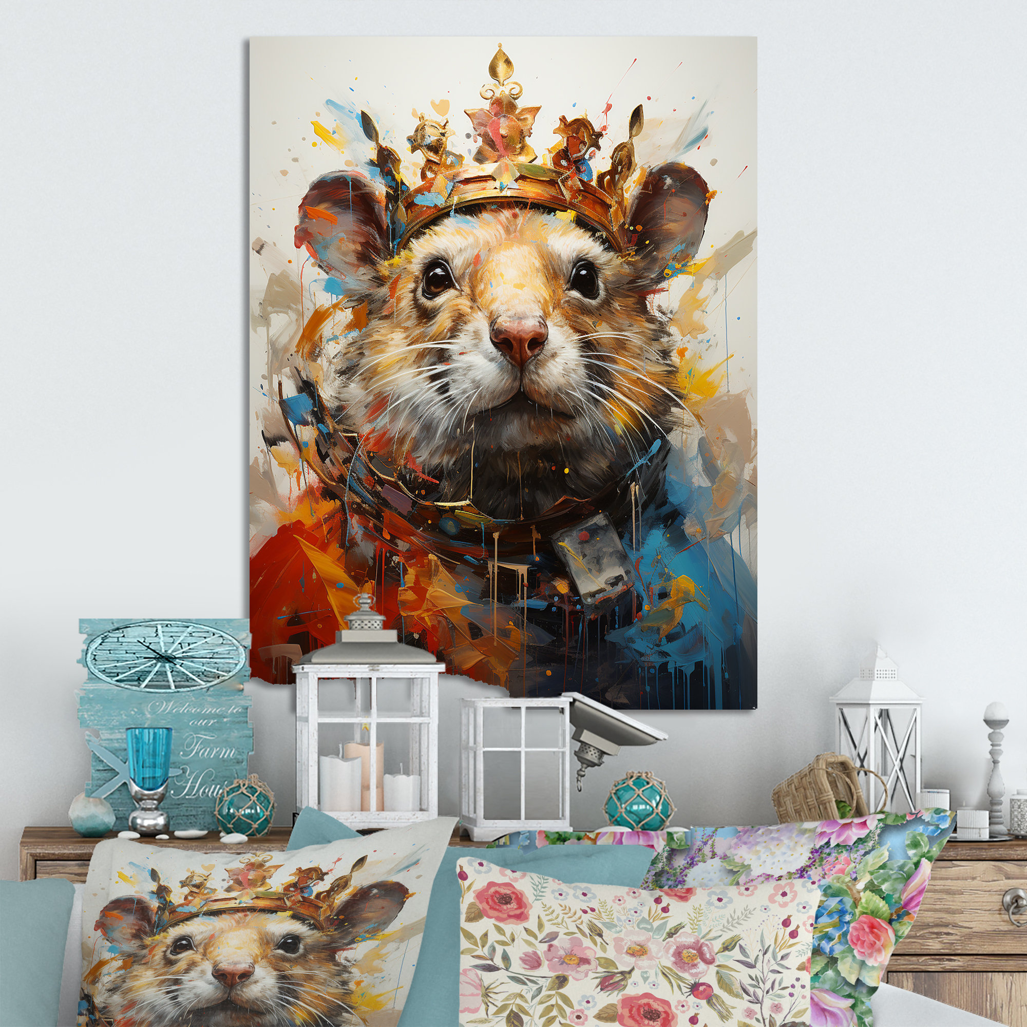 Trinx Yellow Rodent Regal Rat Majesty 1 - Rodentmetal Wall Art | Wayfair