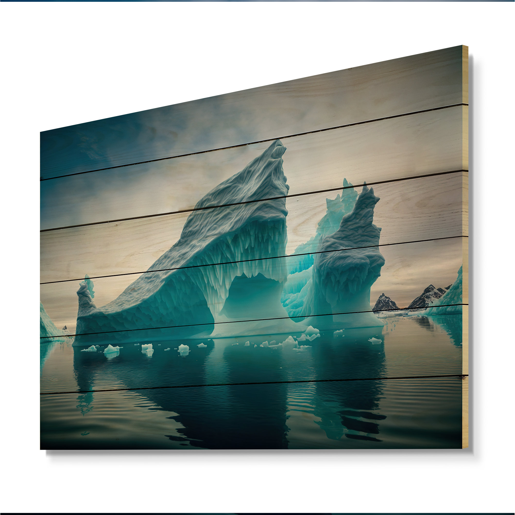 Millwood Pines North Atlantic Blue And White Iceberg V - Coastal Wood ...