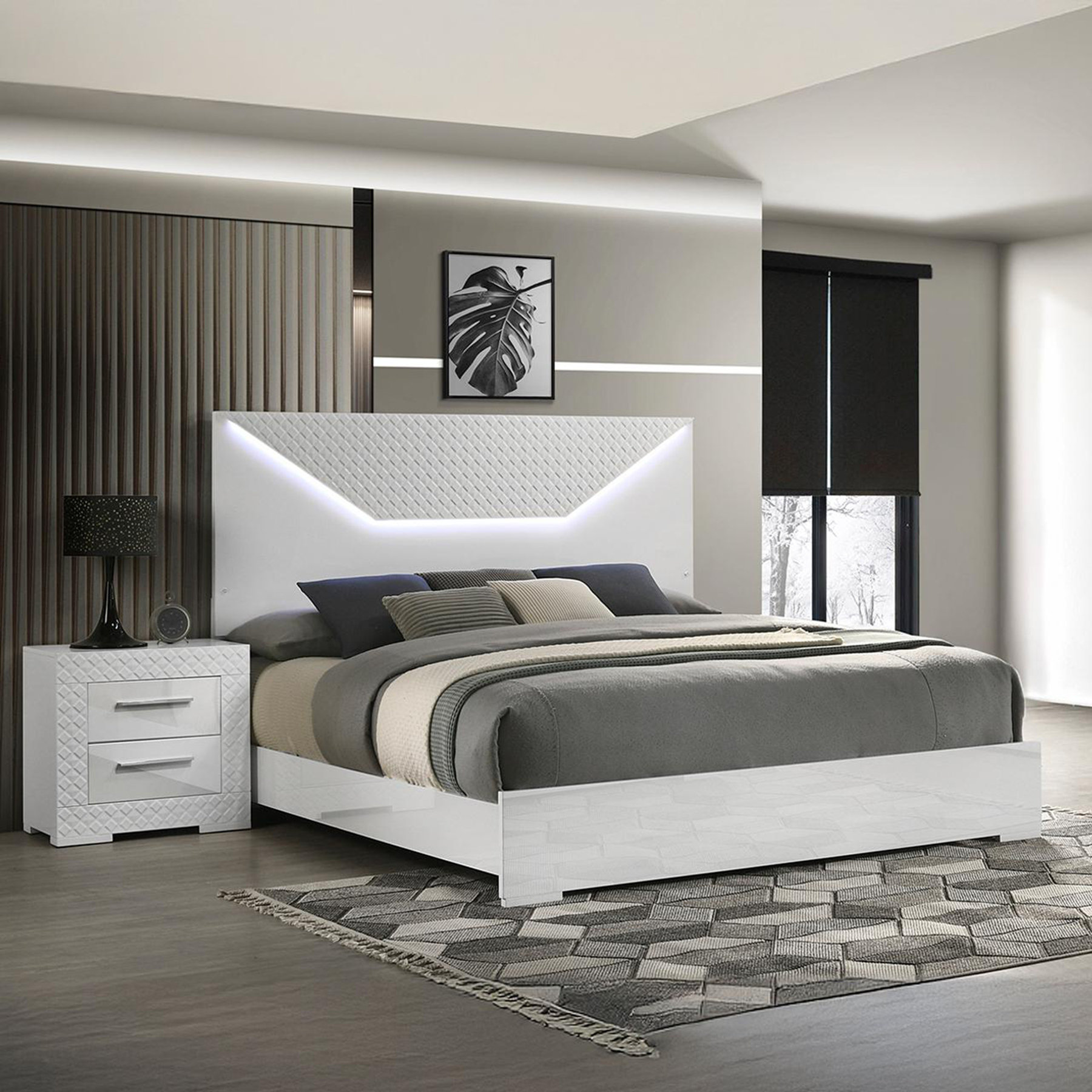 Wrought Studio™ Platform bed with LED | Wayfair