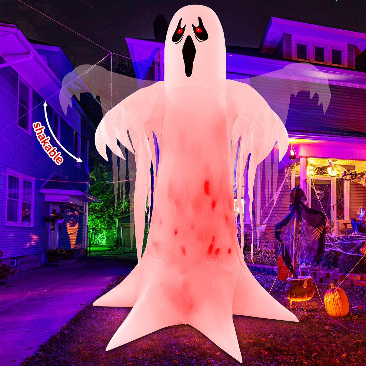 The Holiday Aisle® Halloween Inflatables 9.2 Ft Halloween Ghost ...