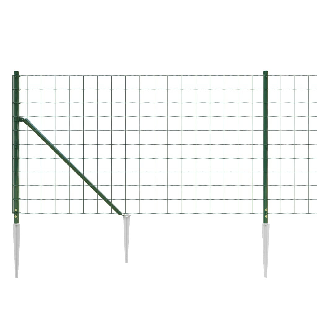 vidaXL Wire Mesh Fence with Spike Anchors Garden Netting Fench Barrier ...
