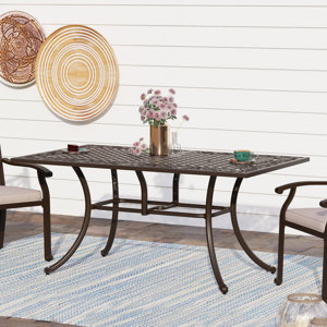 Lark Manor™ Asfand Aluminum 63.6" Long Dining Table | Wayfair