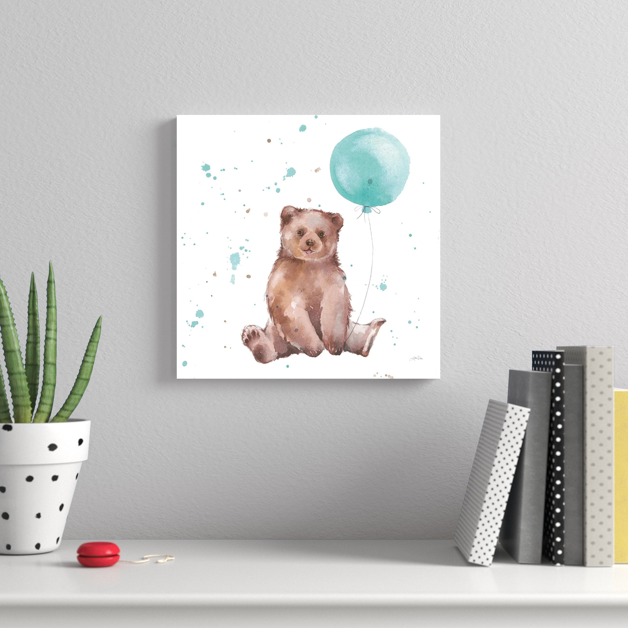 Mack & Milo™ Festive Bear On Canvas by Katrina Pete Painting | Wayfair
