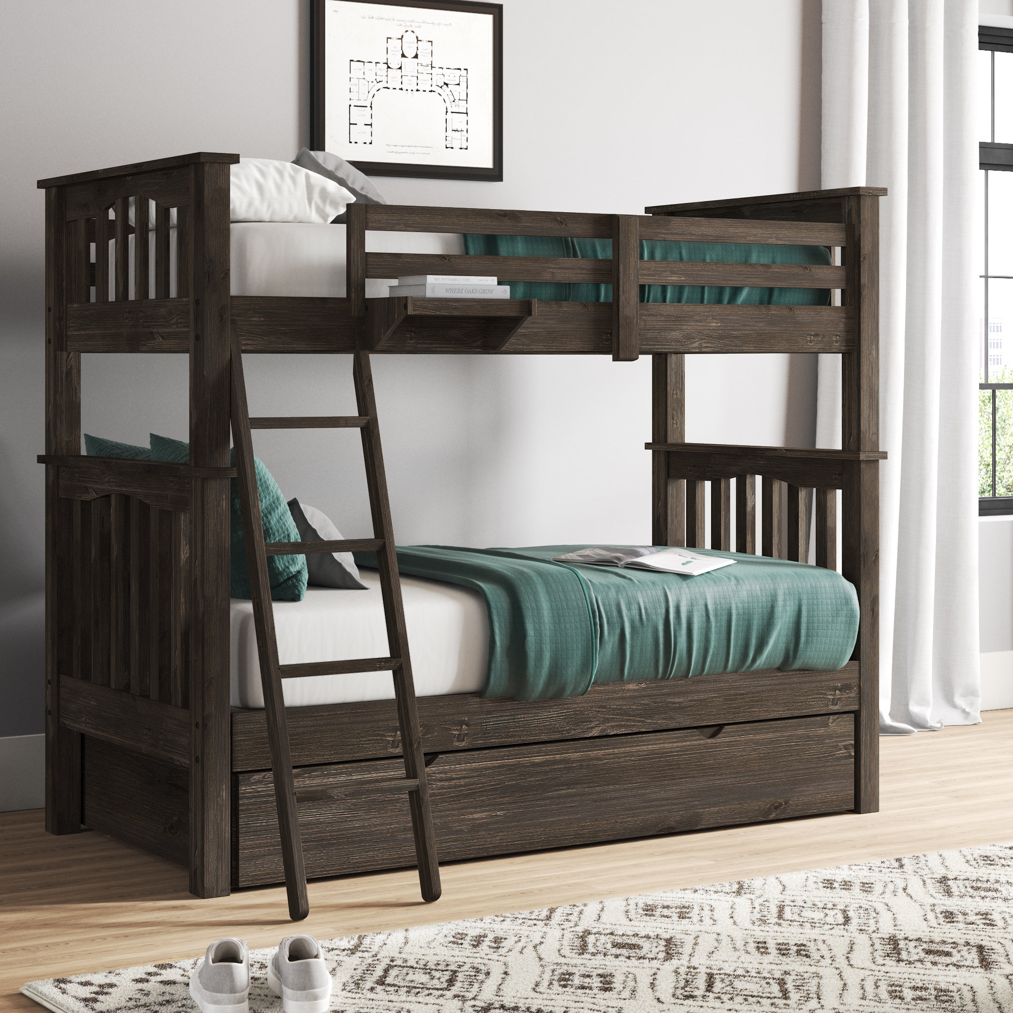 Greyleigh™ Baby & Kids Mateo Twin Bunk with Trundle & Reviews - Wayfair ...