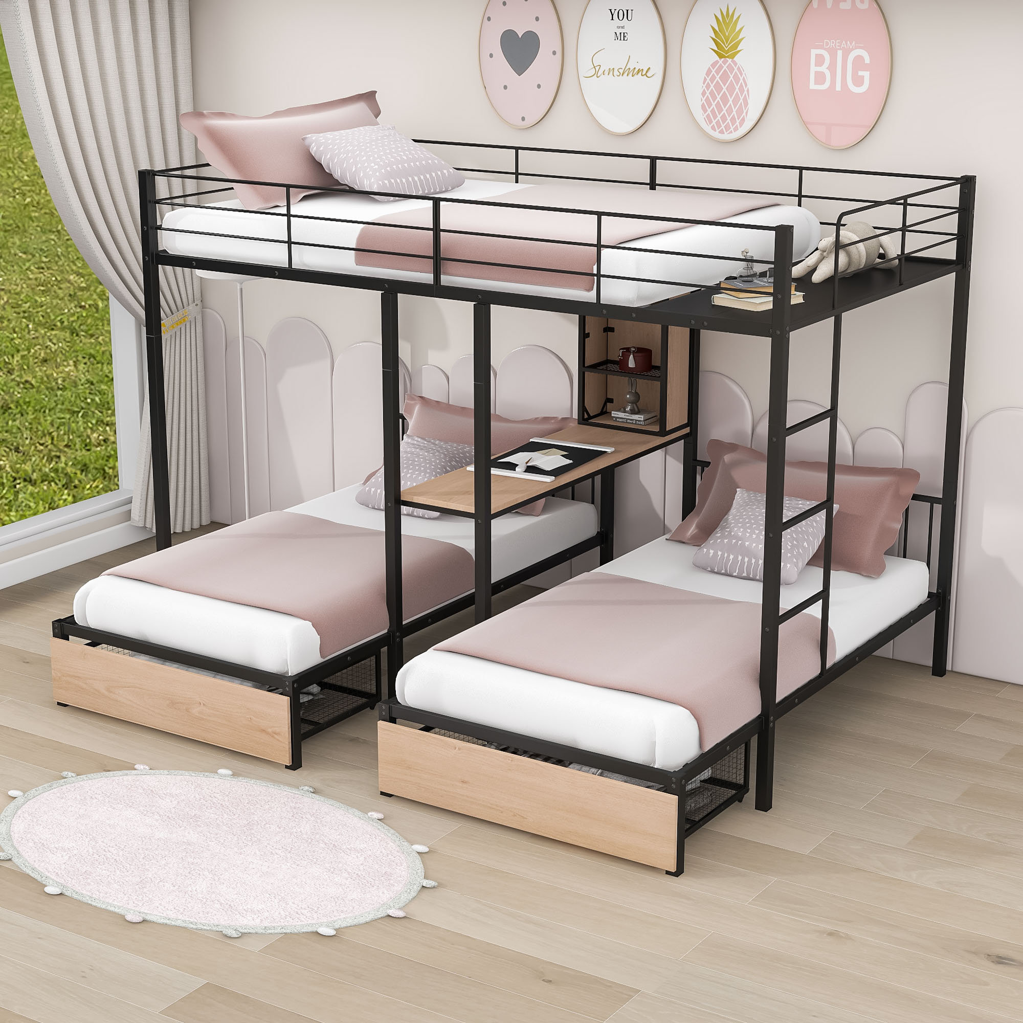 Mason & Marbles Lit superposé simple au-dessus de simple et double avec ...