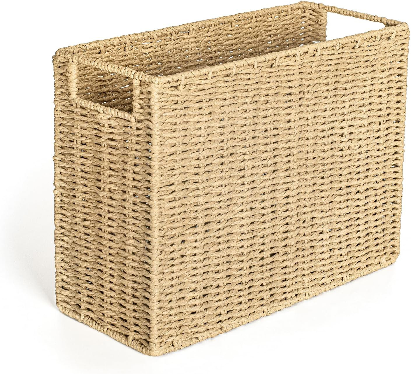 Dovecove Woven Natural Fibre Magazine Holder, Magazine Rack Floor, Hand ...