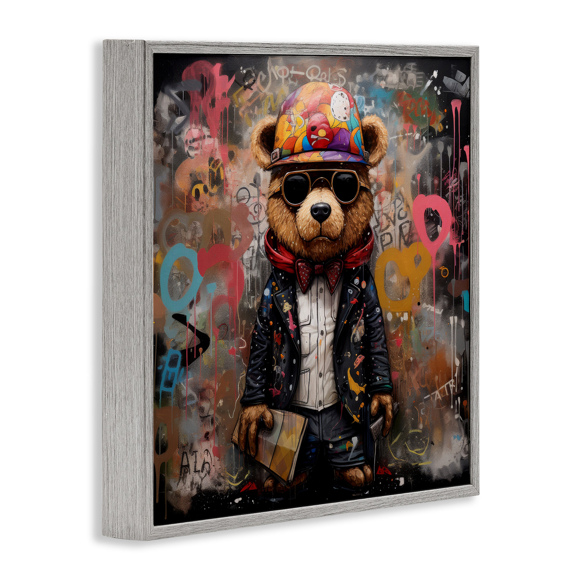 Stupell Industries Urban Graffiti Bear Giclee Art by Lazar Studio | Wayfair
