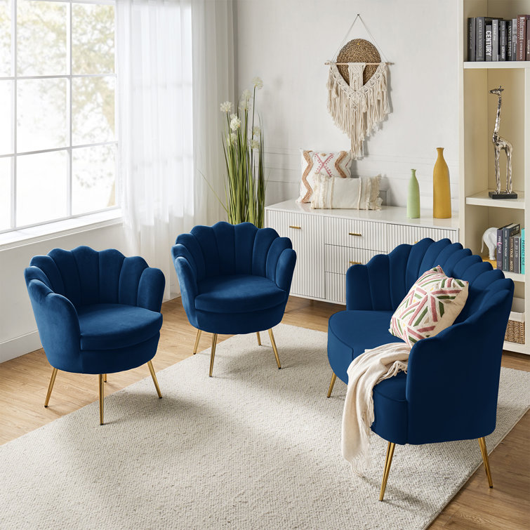 Etta Avenue™ Hendrix 3 - Piece Velvet Living Room Set & Reviews ...