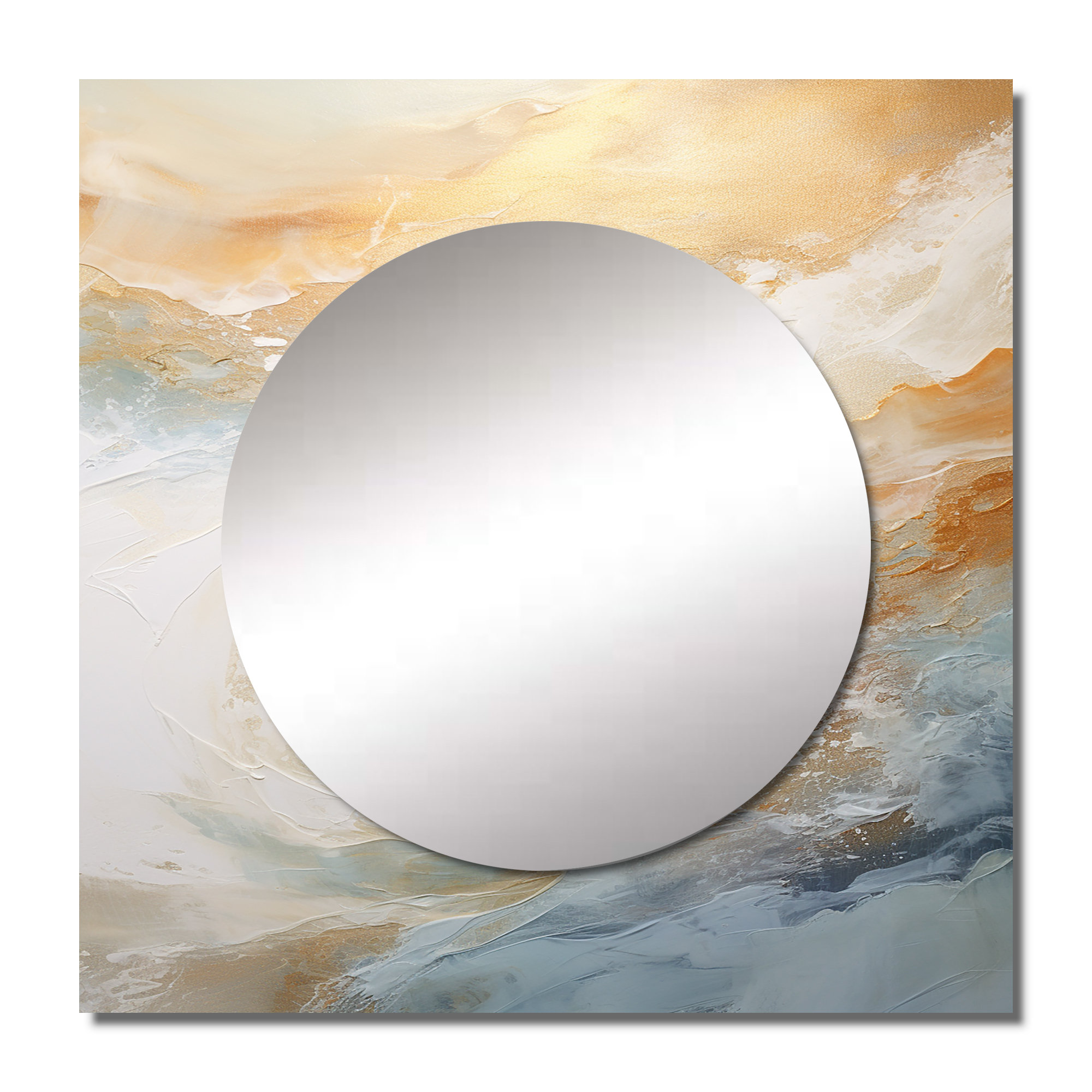 East Urban Home Kemberton Beach Tranquility III - Coastal Beach Square Mirror Wall Art For ...