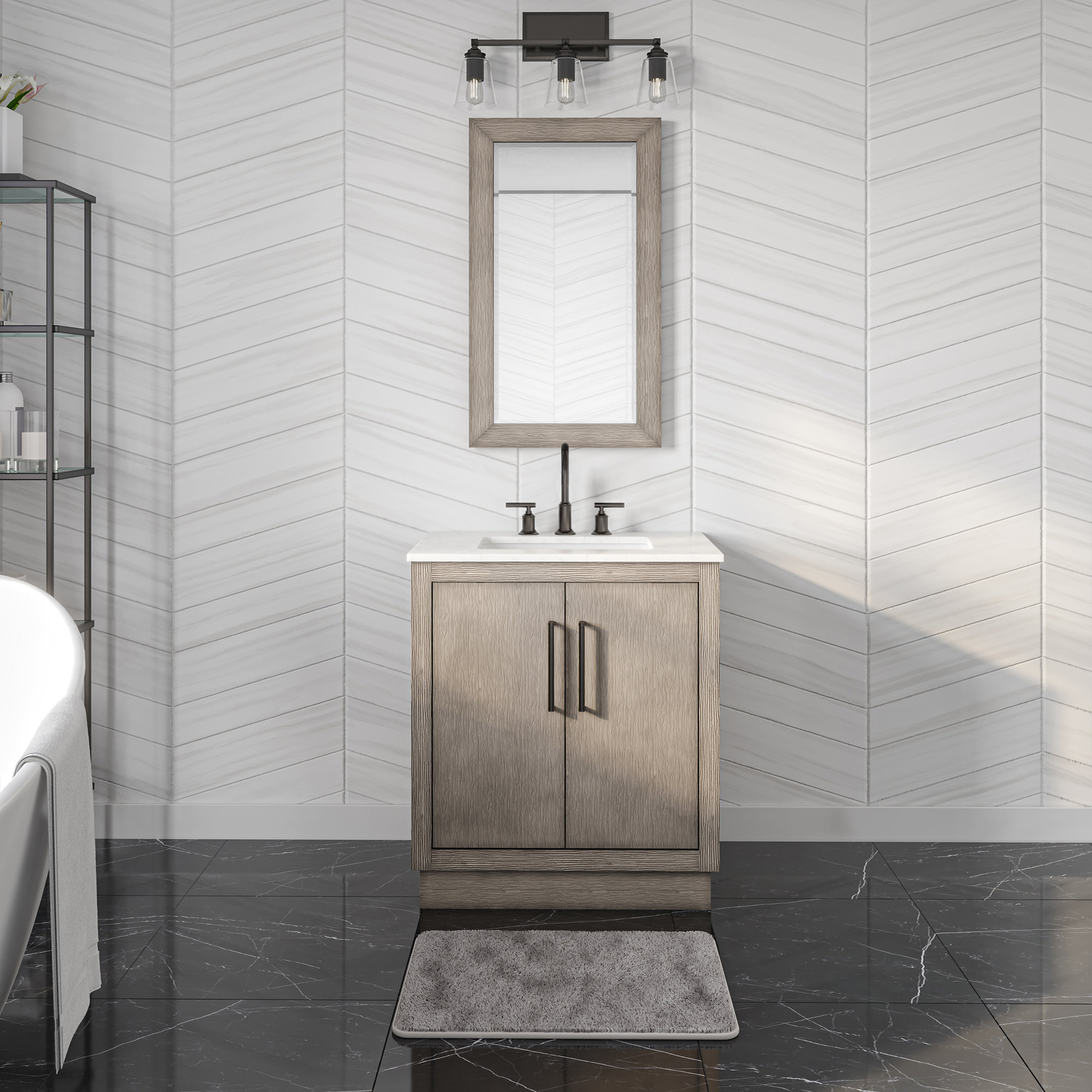 Birch Lane™ Kamila 30 In. Single Sink Carrara White Marble Countertop ...