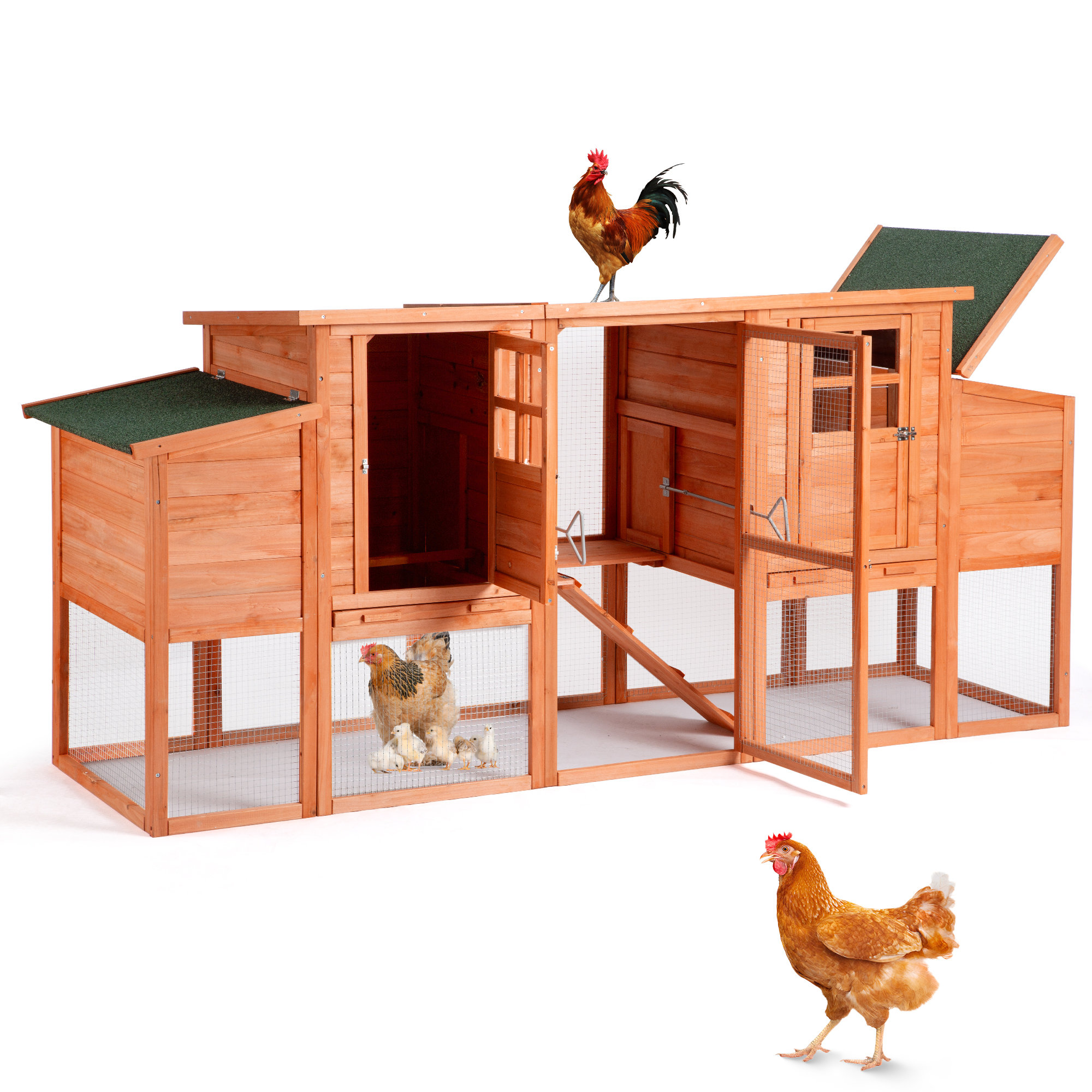 Tucker Murphy Pet™ 89‘’ Large Chicken Coop for 6-8 Chickens with 4 ...
