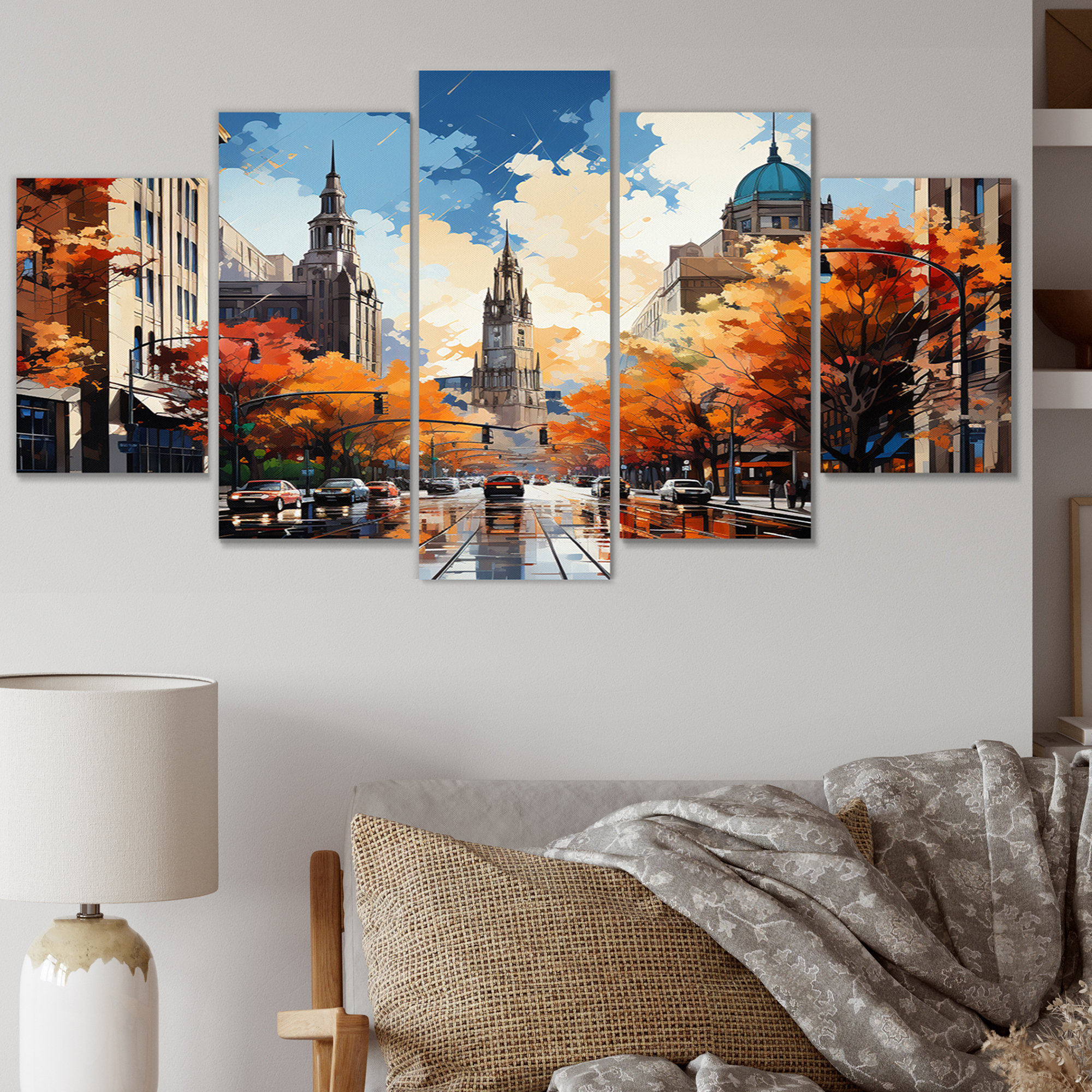 Winston Porter Boston Popart III - 5 Piece Wrapped Canvas Print | Wayfair