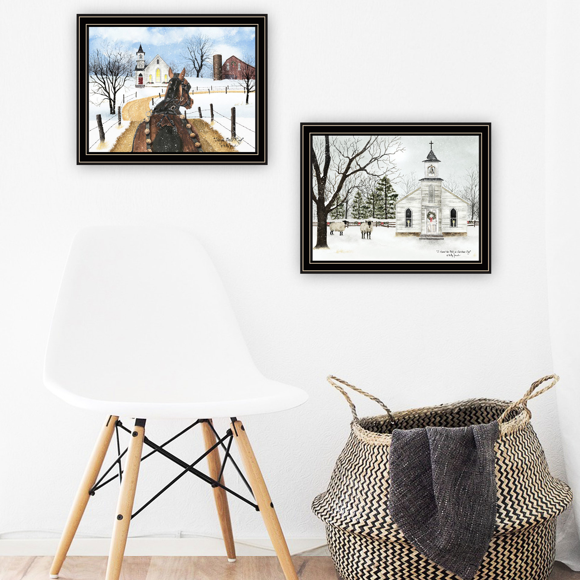 The Holiday Aisle® Transform Your Home With Creative Expression - 2 Bells Ring Black Framed For ...