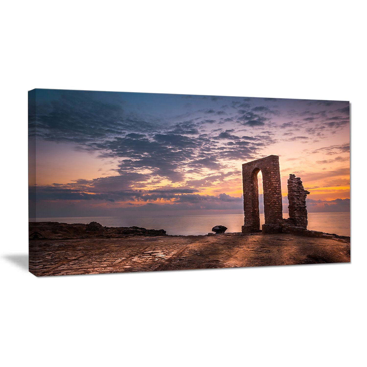 Design Art Historic African Ruins at Sunset - Wrapped Canvas Photograph ...