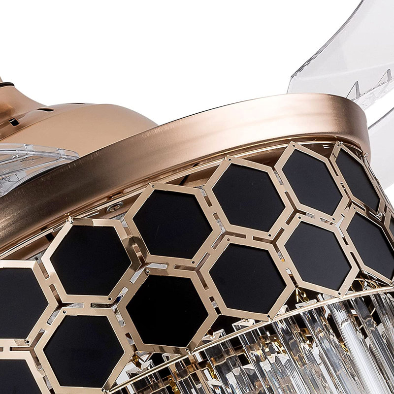 House of Hampton® Earlin 42" 4 - Blade Modern Crystal Ceiling Fan With ...