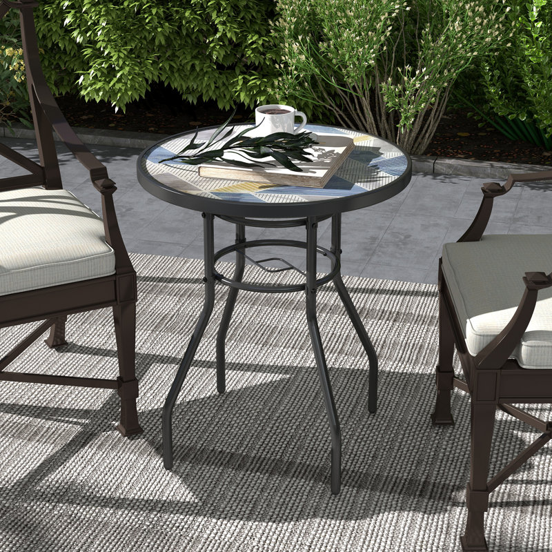 Marlow Home Co. Knauss Round 4 - Person 60cm L Outdoor Dining Table ...