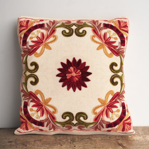 Kelly Clarkson Home Wells Embroidered Cotton Throw Pillow & Reviews ...
