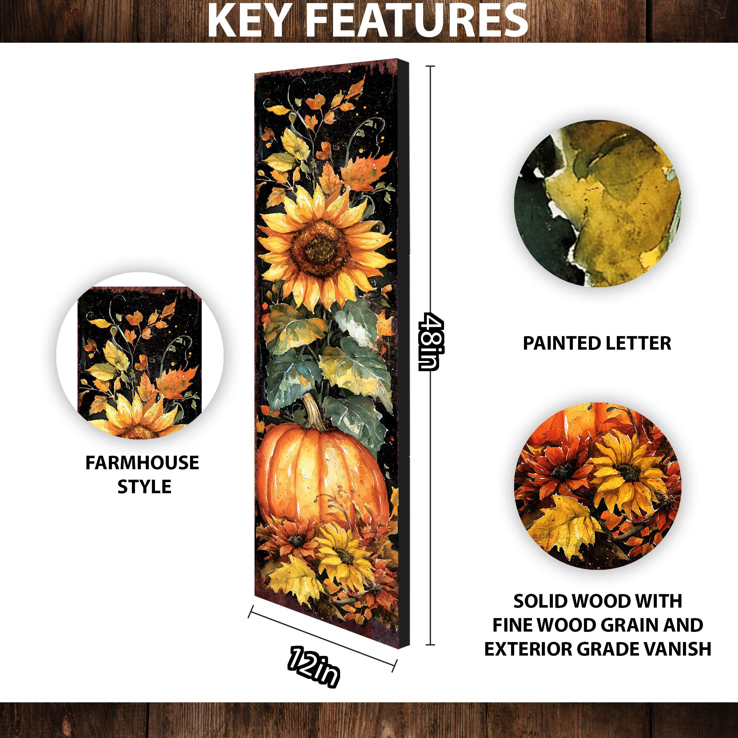 The Holiday Aisle® 48in Fall Porch Sign - Front Porch Fall Welcome Sign ...