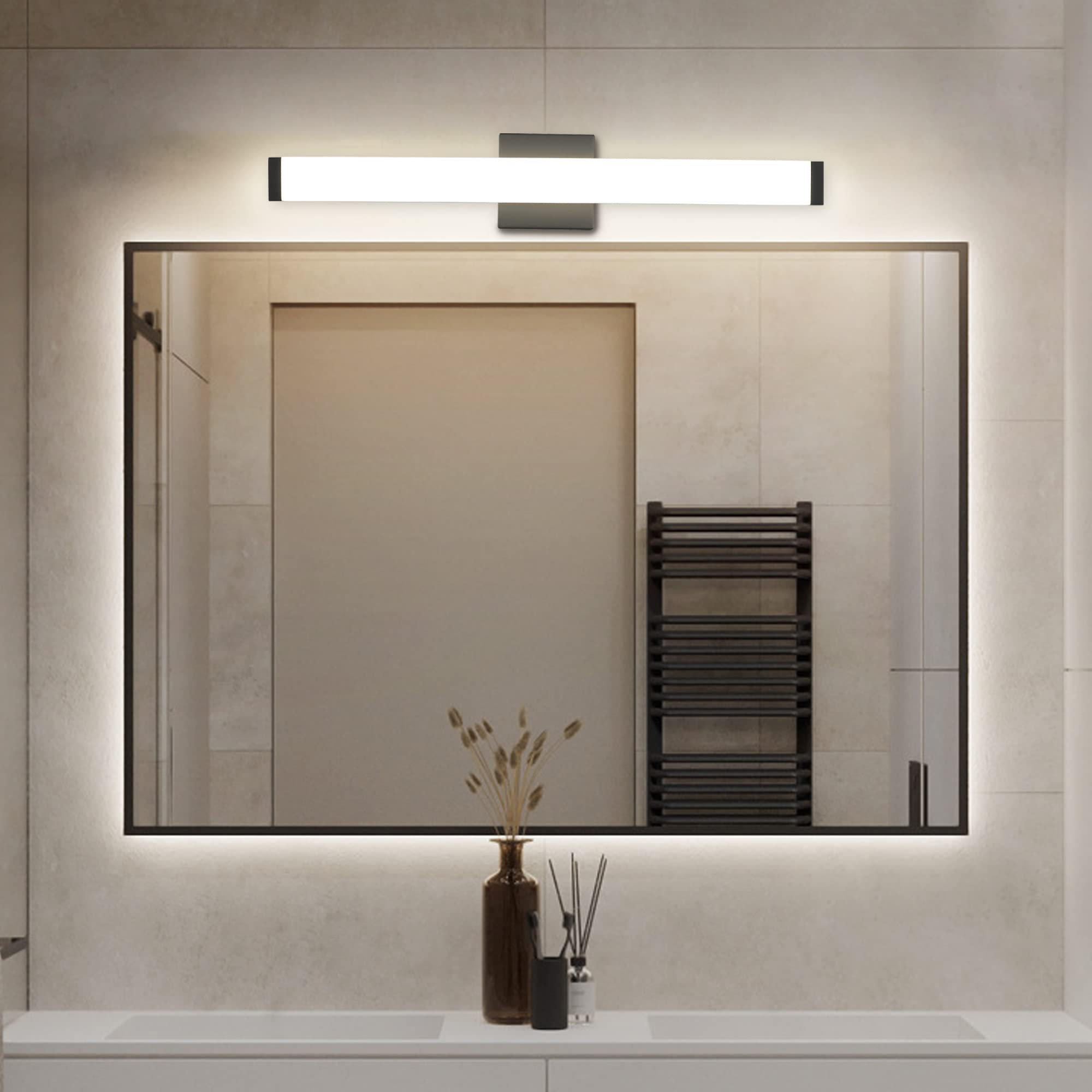 Latitude Run® Bathroom Vanity Light Square LED 24 inch | Wayfair