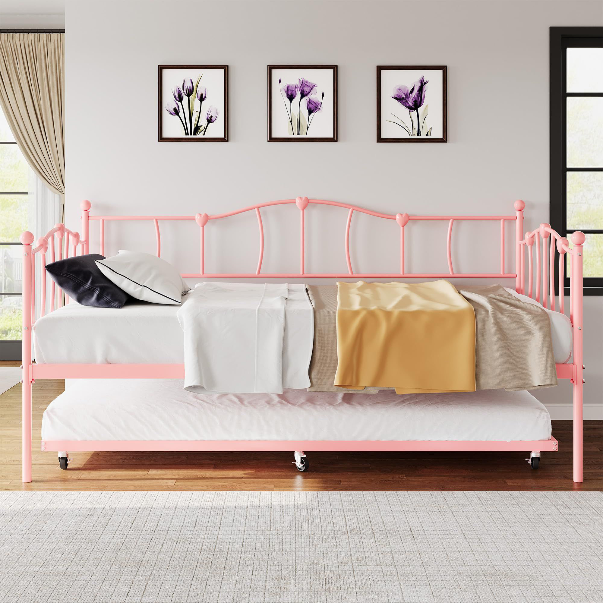 August Grove Daybed With Trundle Bed, Love-Heart Headboard - Wayfair Canada