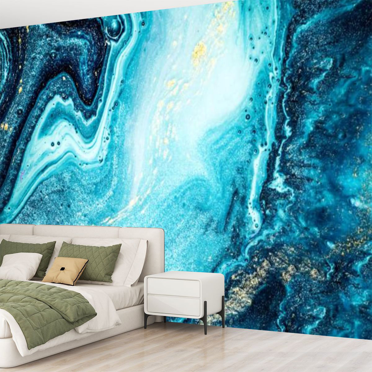 Mercer41 Peel and Stick Canvas Wallpaper Wall Mural SAPPHIRE colors ...