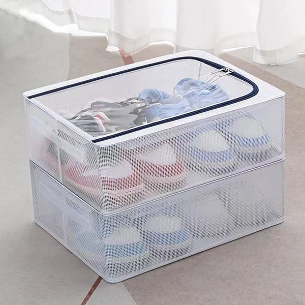 Rebrilliant Makyleigh 4 Pair Stackable Shoe Storage Box | Wayfair