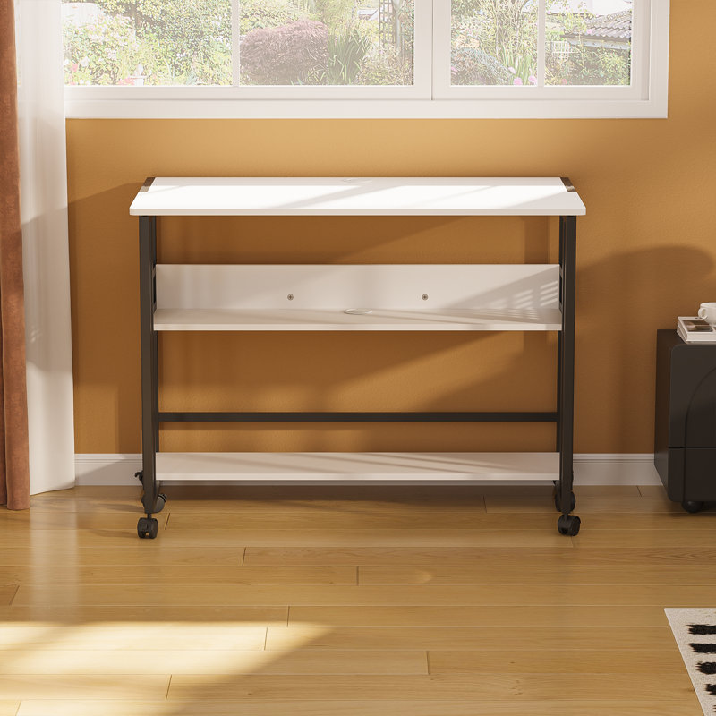 Ebern Designs Modern Computer Desk Foldable Desktop with Rotating ...