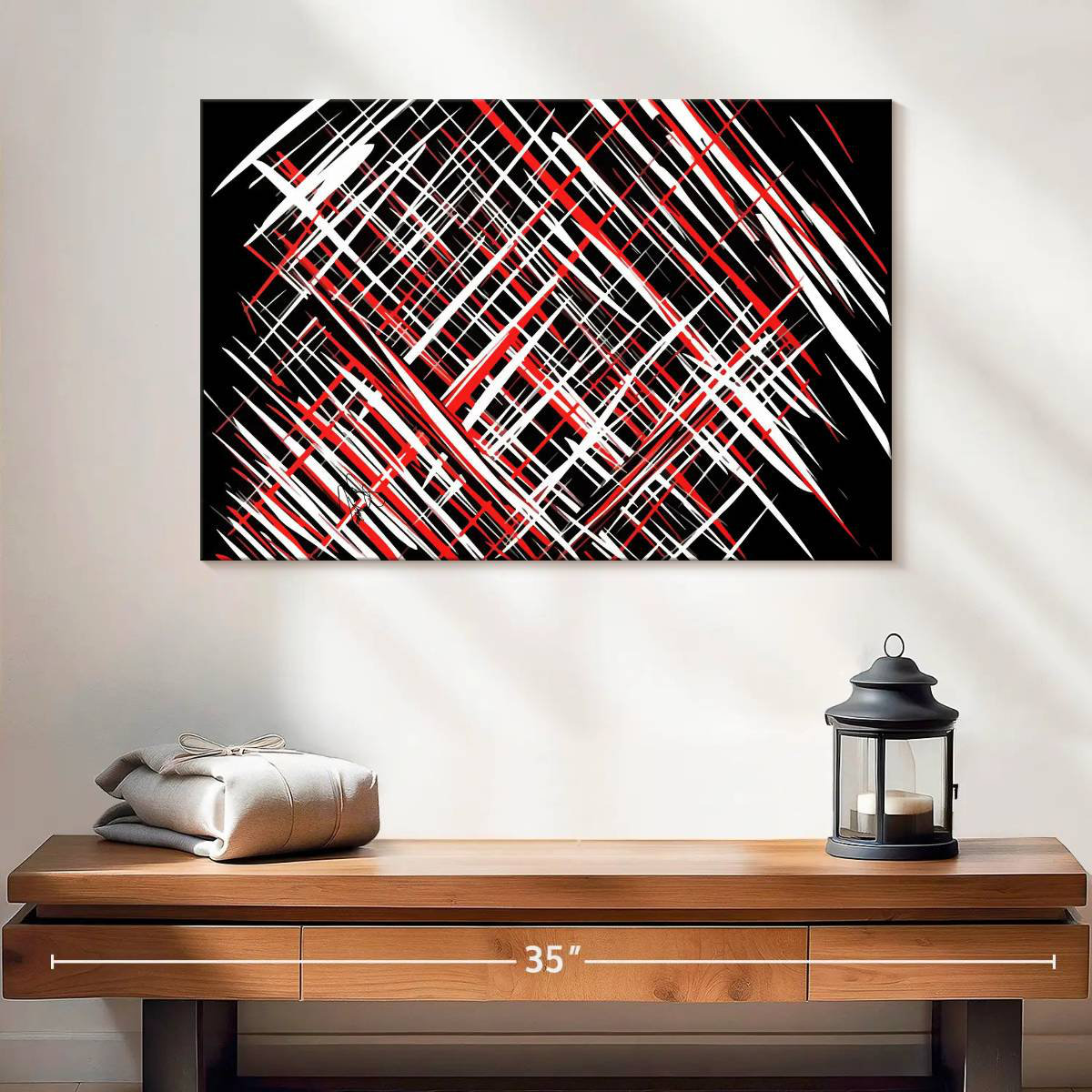 Elephant Stock Red And White Cross Hatch Horizontal | Wayfair