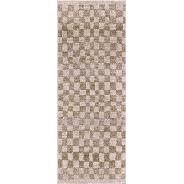 Union Rustic Jasha Checkered Beige/Brown Area Rug & Reviews | Wayfair