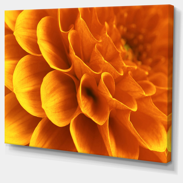DesignArt Yellow Abstract Floral Design On Canvas Print | Wayfair