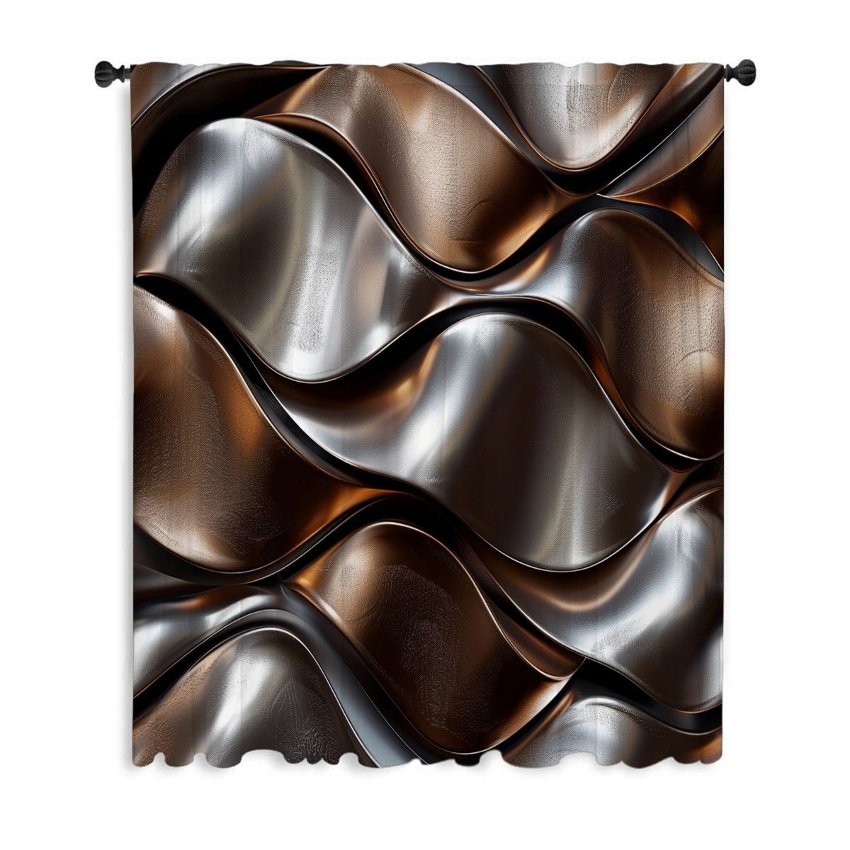 VisionDecor Wavy Surface Window Curtains, Visual Art Blockout & Sheer ...