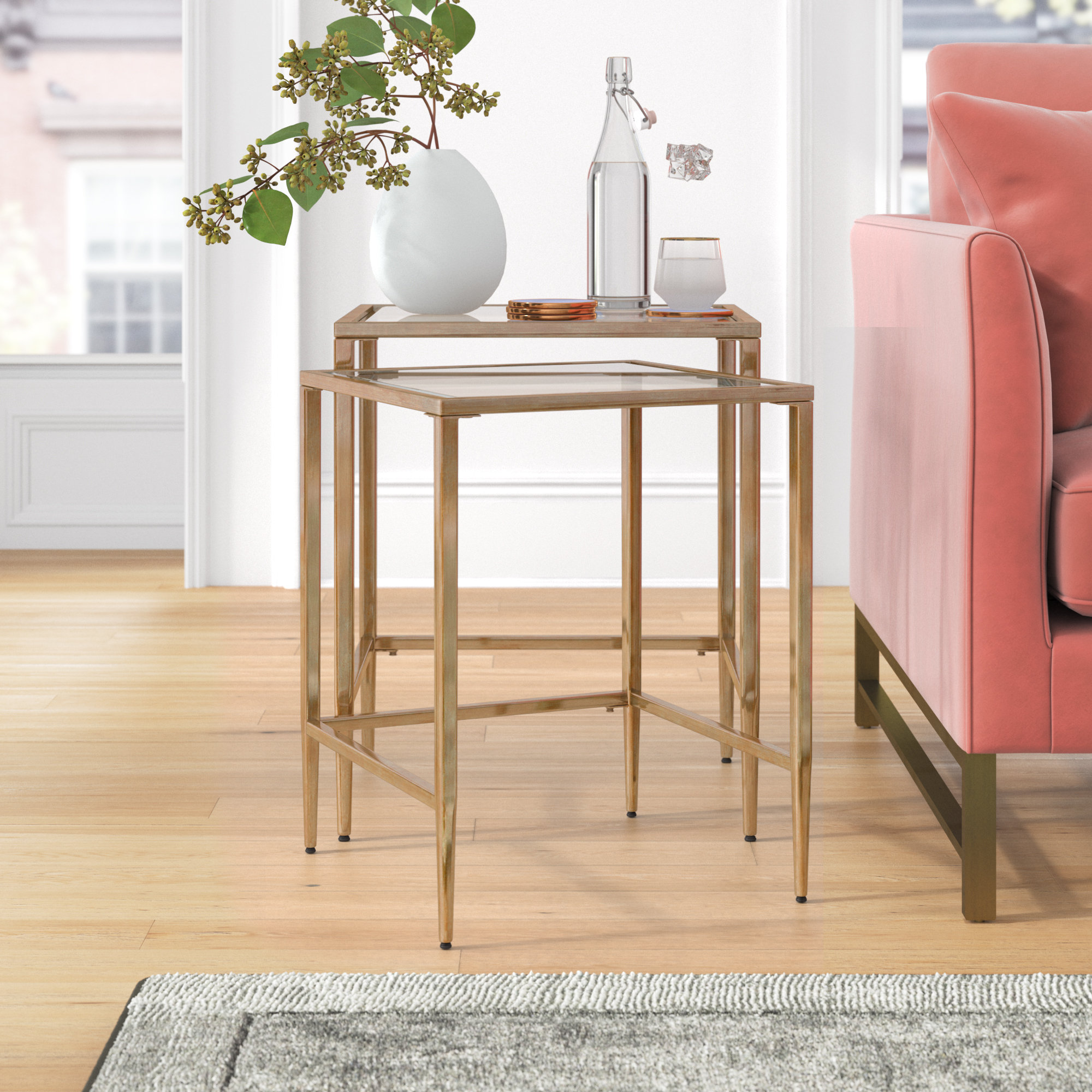 Wade Logan® Edmont Glass Top Nesting Tables & Reviews | Wayfair