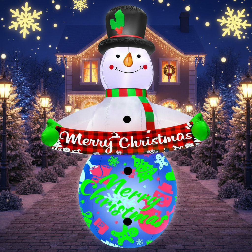 The Holiday Aisle® 7FT Inflatable Snowman Christmas Decoration With ...