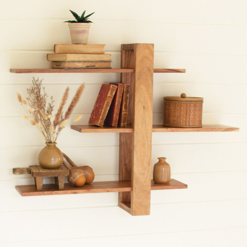 Joss & Main Marblewood 3 Piece Acacia Tiered Shelf with Adjustable ...