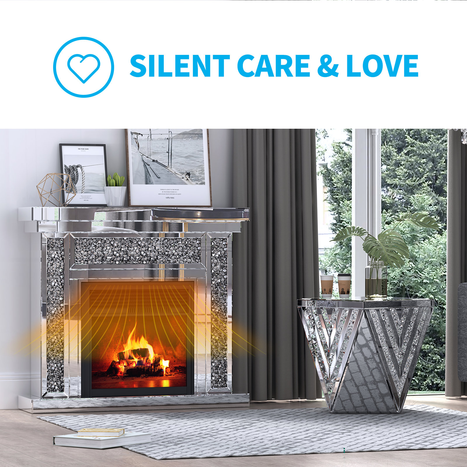 Mercer41 Electric Fireplace Mantel Surround Firebox, Freestanding ...