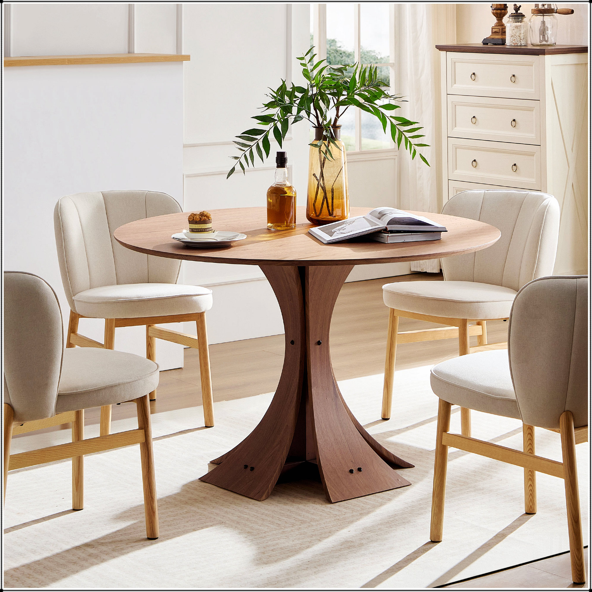 George Oliver Ash Wooden Frame Upholstered Shell Dining Chairs set of 2 ...