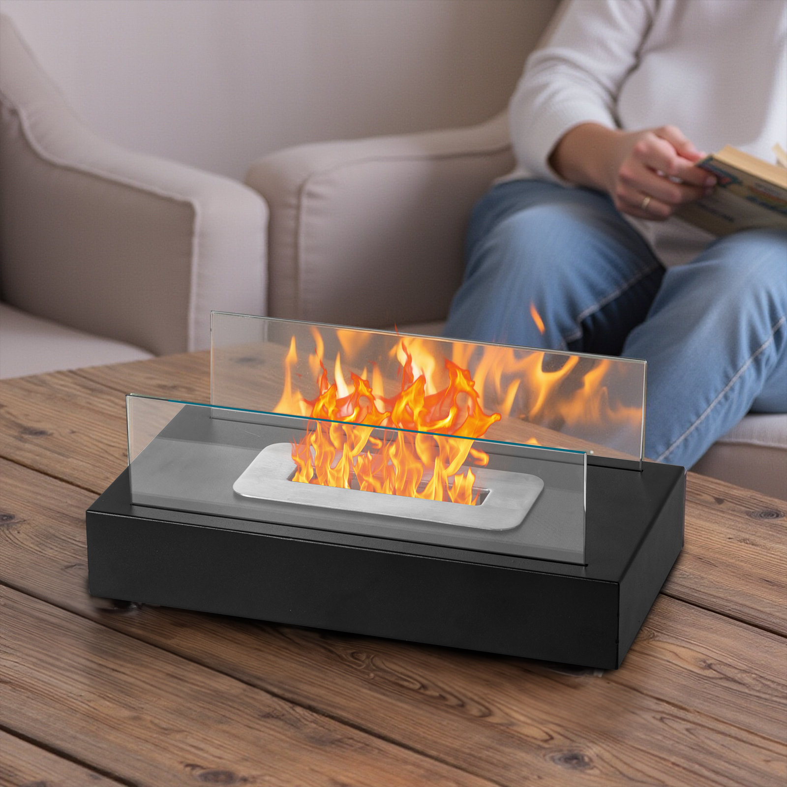 Outopee 13 In. Steel Modern Portable Tabletop Fire Pit - Wayfair Canada