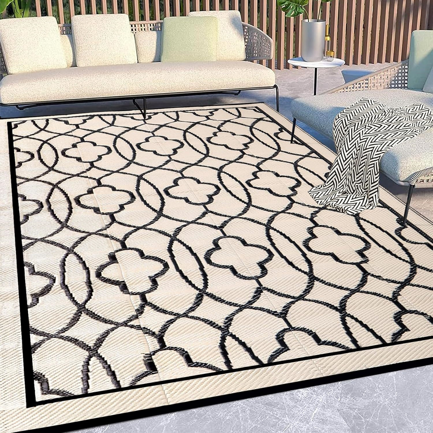 Lark Manor 5X8 Outdoor Rug Waterproof Carpet Patio Rug Outdoor Plastic ...