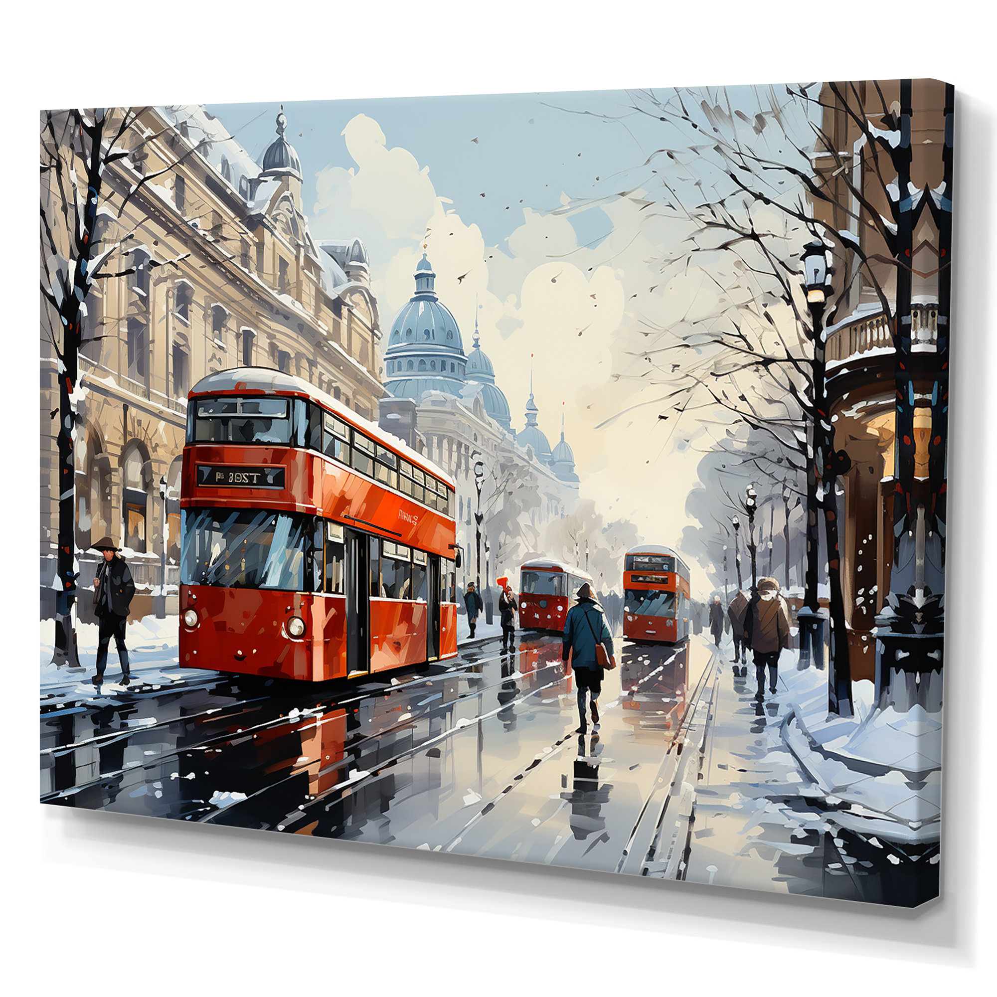 Red Barrel Studio® London Urban Red Bus In Uk - Bus Wall Art | Wayfair