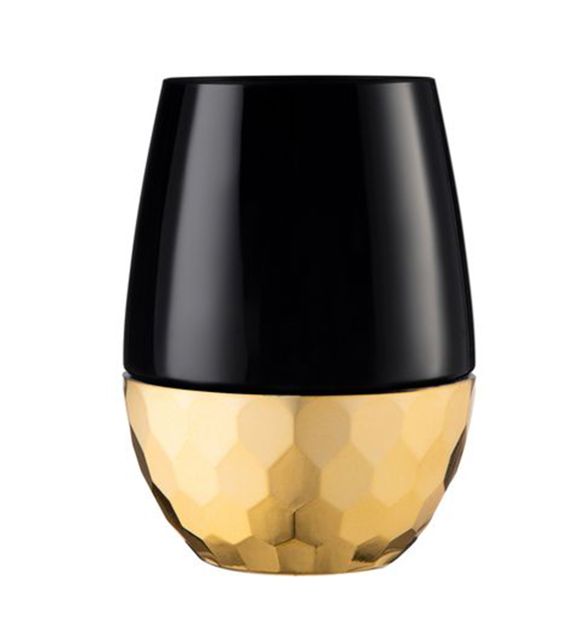 Nicole Fantini Disposable Stemless Plastic Hammered Wine Goblet 16 Oz ...