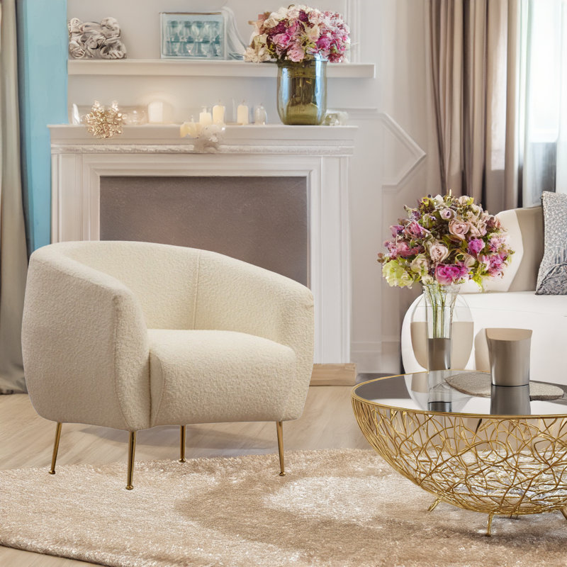SpiritHome Metal Legs Barrel Wing Chair | Wayfair