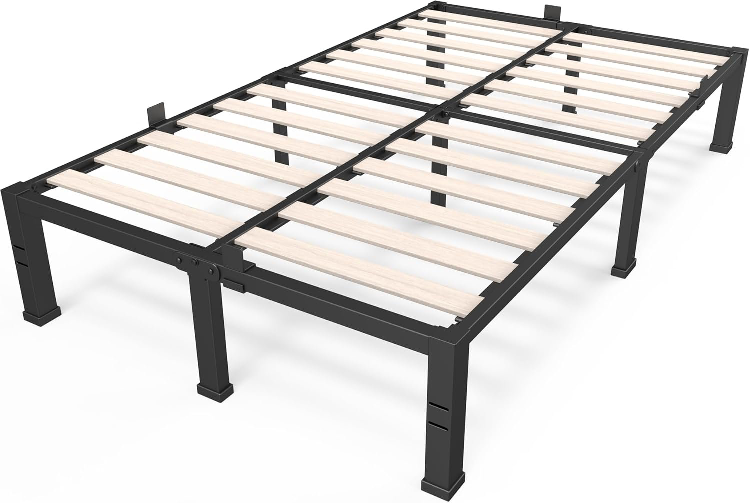 Arsuite 14-Inch Wooden Slat Platform Bed Frame, Heavy Duty Metal With ...