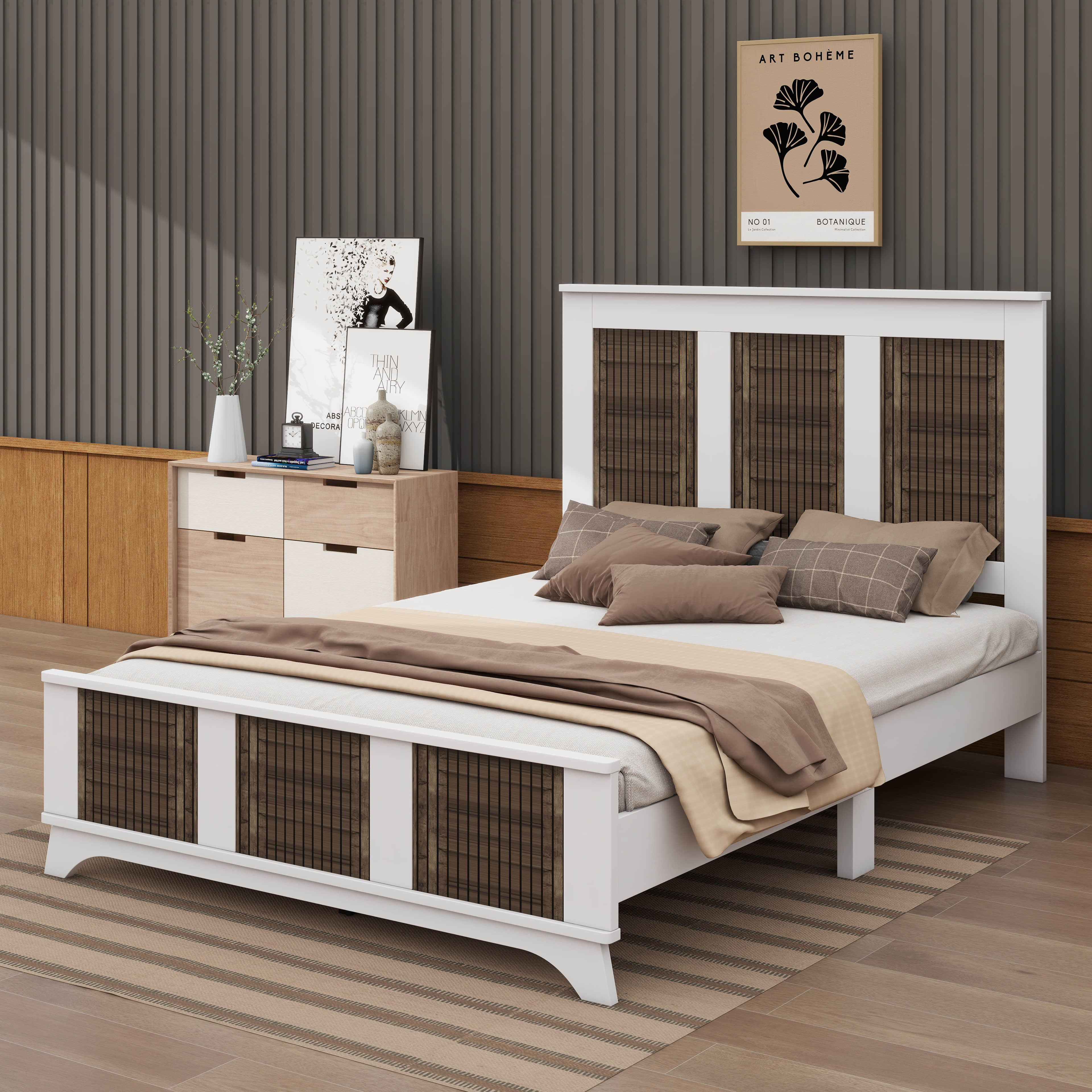 August Grove® A Modern Farmhouse Platform Bed Crafted From Wood ...