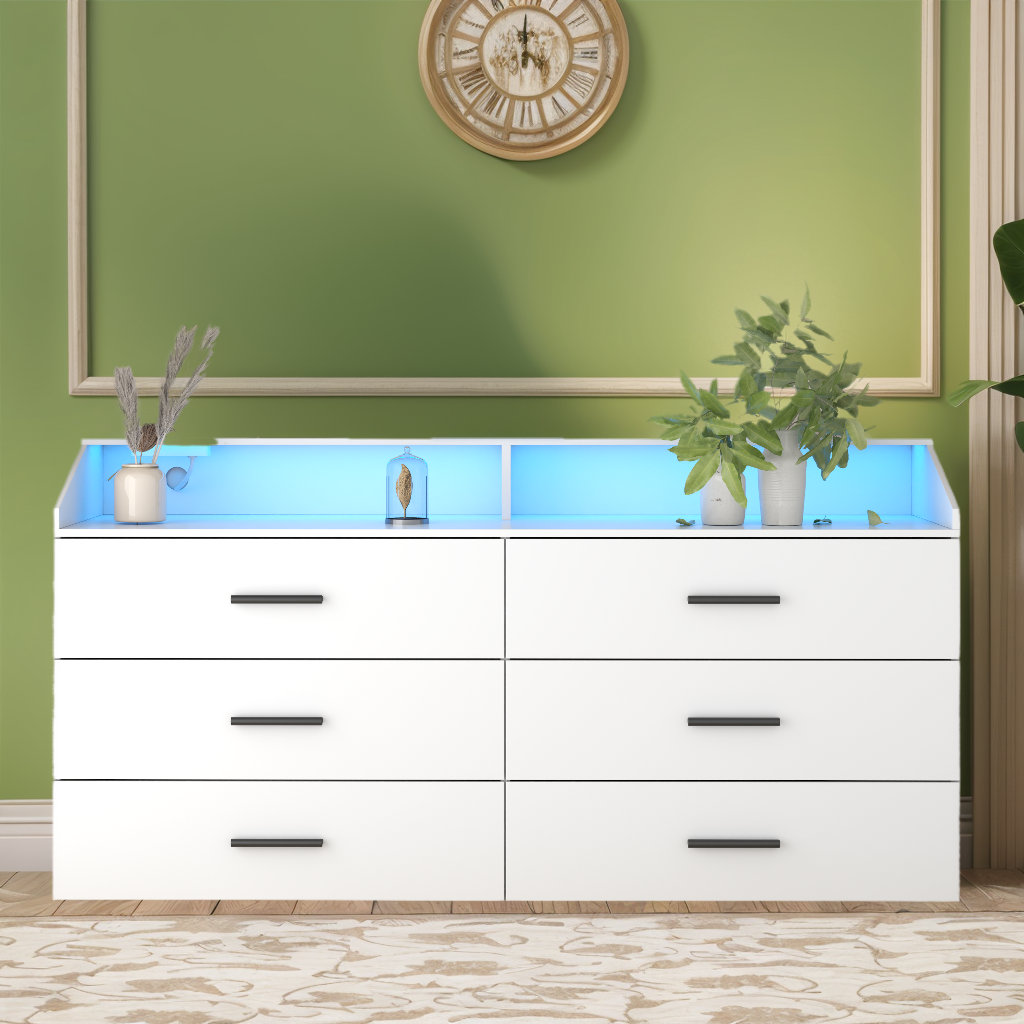 Wrought Studio™ Kynley 6 -White Drawer Dresser | Wayfair