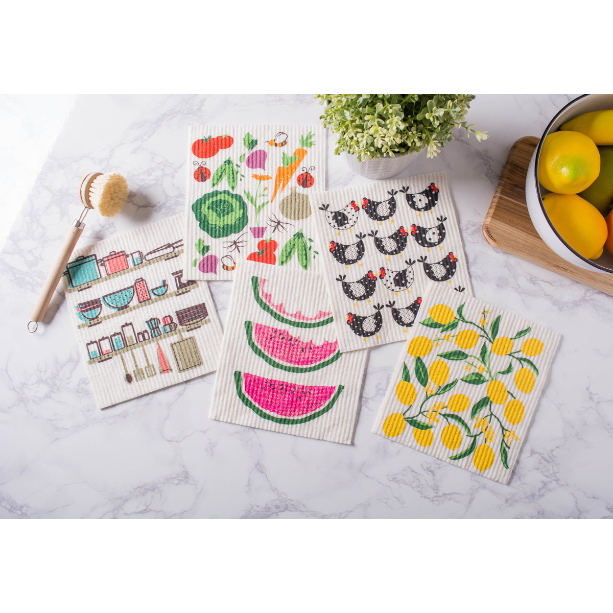 Wrought Studio™ Chickens Dishcloth & Reviews | Wayfair