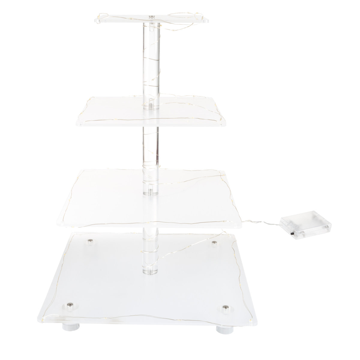 Great Northern Popcorn 4-Tier Cupcake Stand - Square Acrylic Display ...