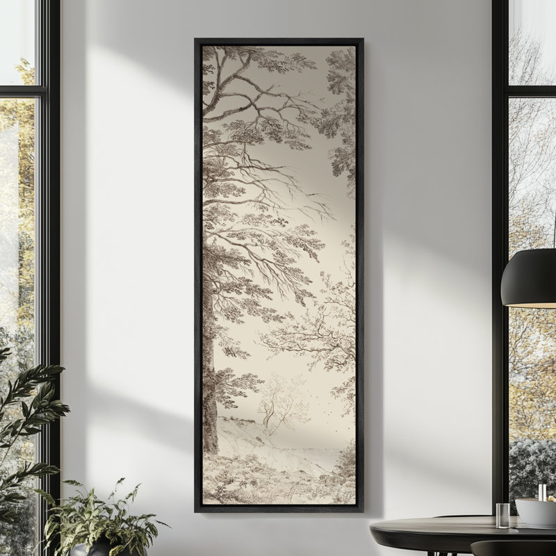 wall26 Vintage Pine Tree Drawing Classic Country Rustic Artwork - Extra ...